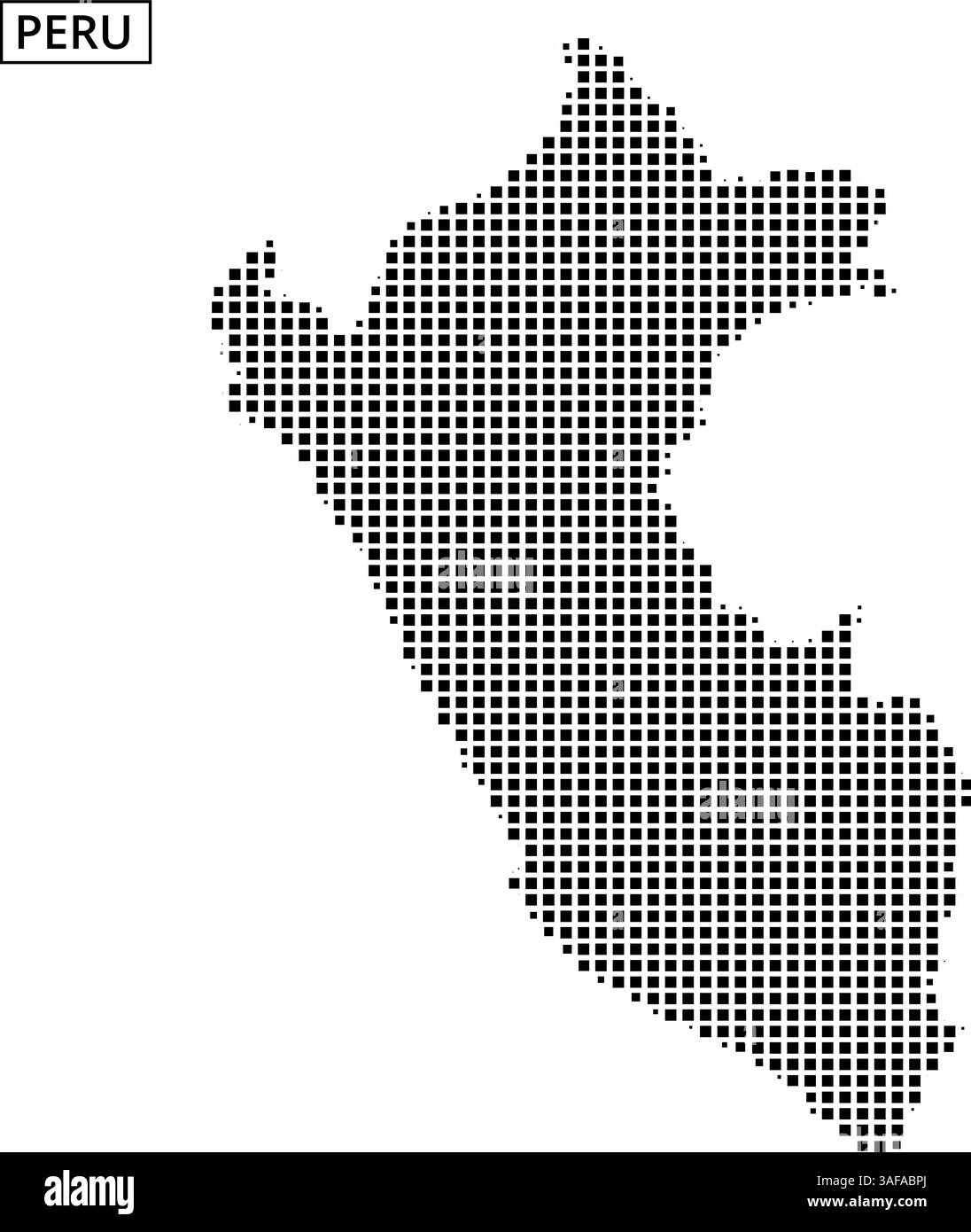 A unique dot representation of Peru outlines its geographical shape ...