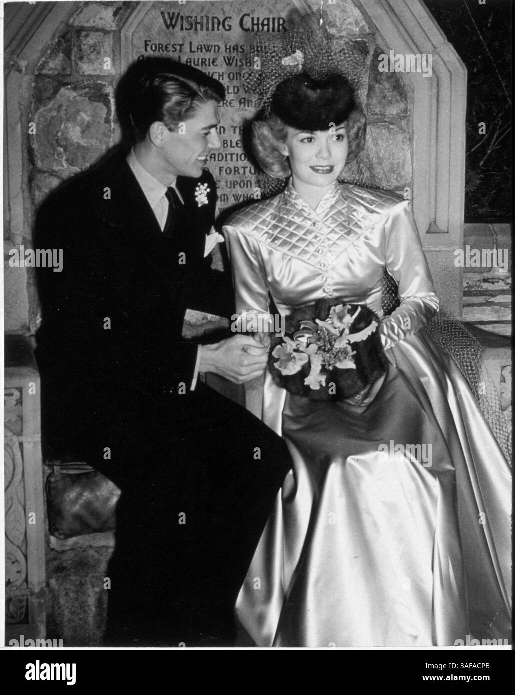 Jun 01, 1940; Hollywood, California, USA; 1940, Pictured: RONALD REAGAN, WEDDING, WEDDINGS ...