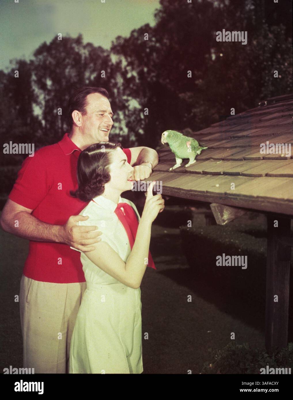 1949, Pictured: JOHN WAYNE, ESPERANZA BAUR WAYNE, ANIMALS (WITH ACTORS ...