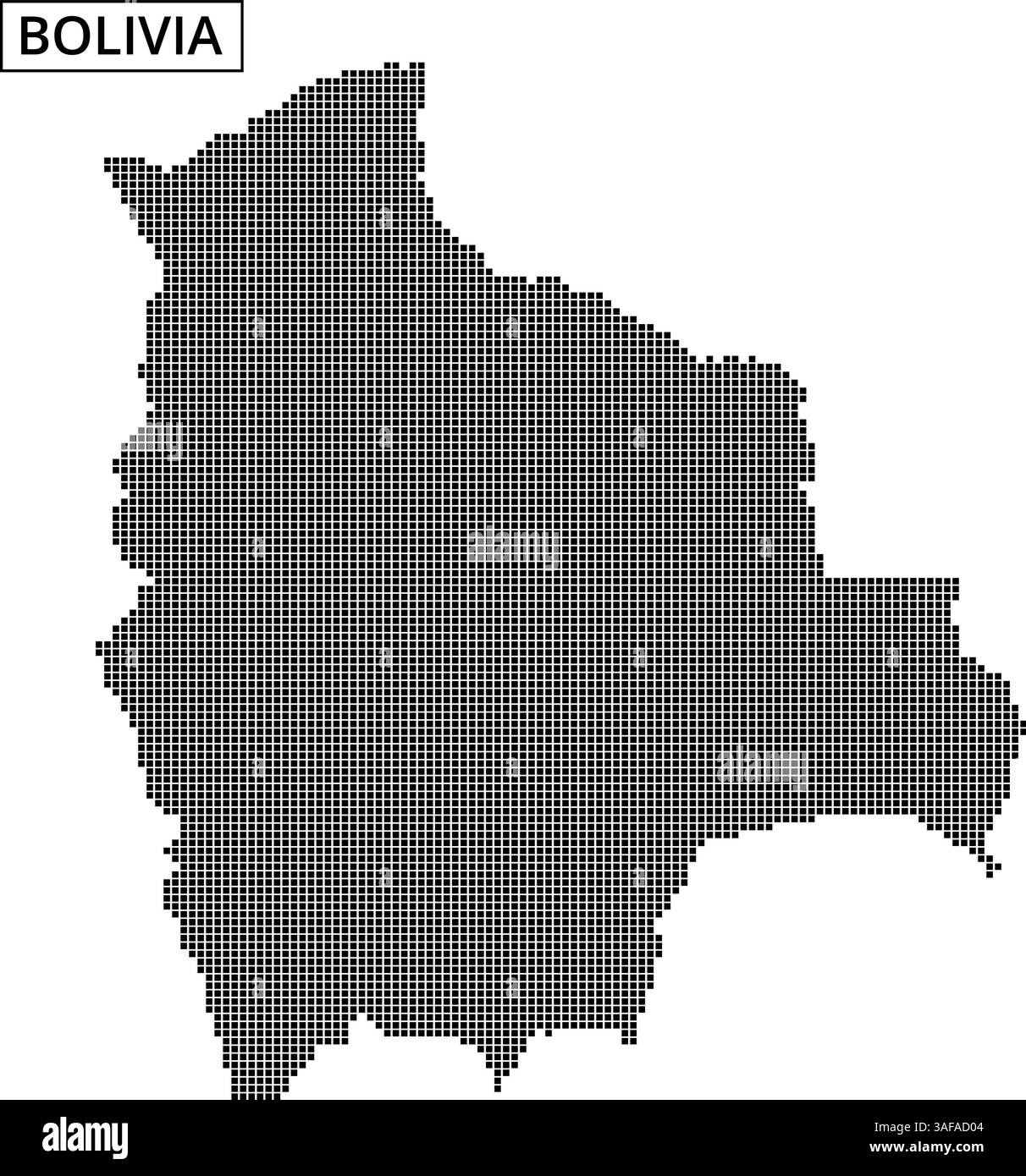 A detailed dotted design illustrating the geographical shape of Bolivia ...