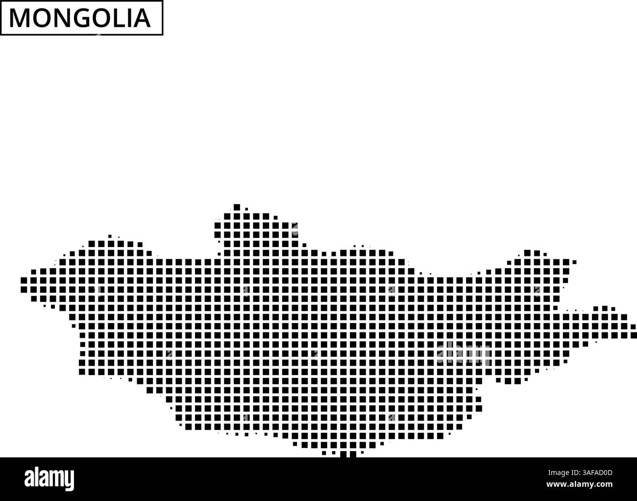 A detailed dotted map representation of Mongolia, showcasing its shape ...
