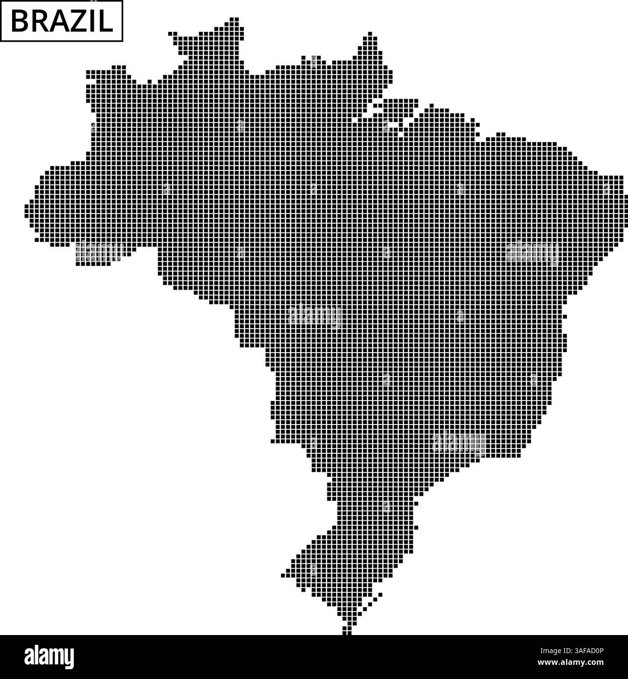 A dotted representation displays the outline of Brazil, highlighting ...