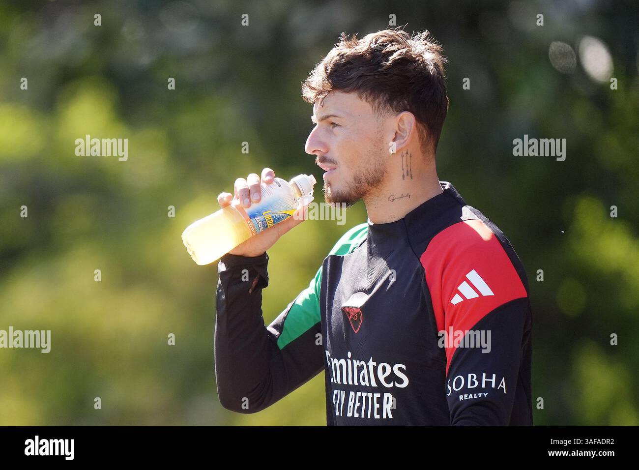 Arsenal's Ben White during a training session at the Sobha Realty ...