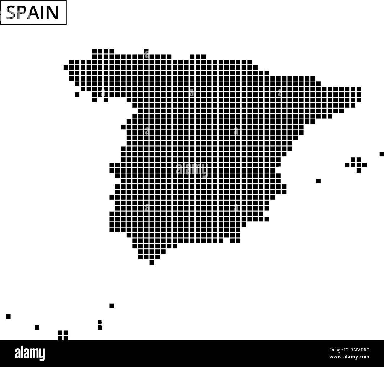 A dotted map highlights the geographical shape of Spain, focusing on ...