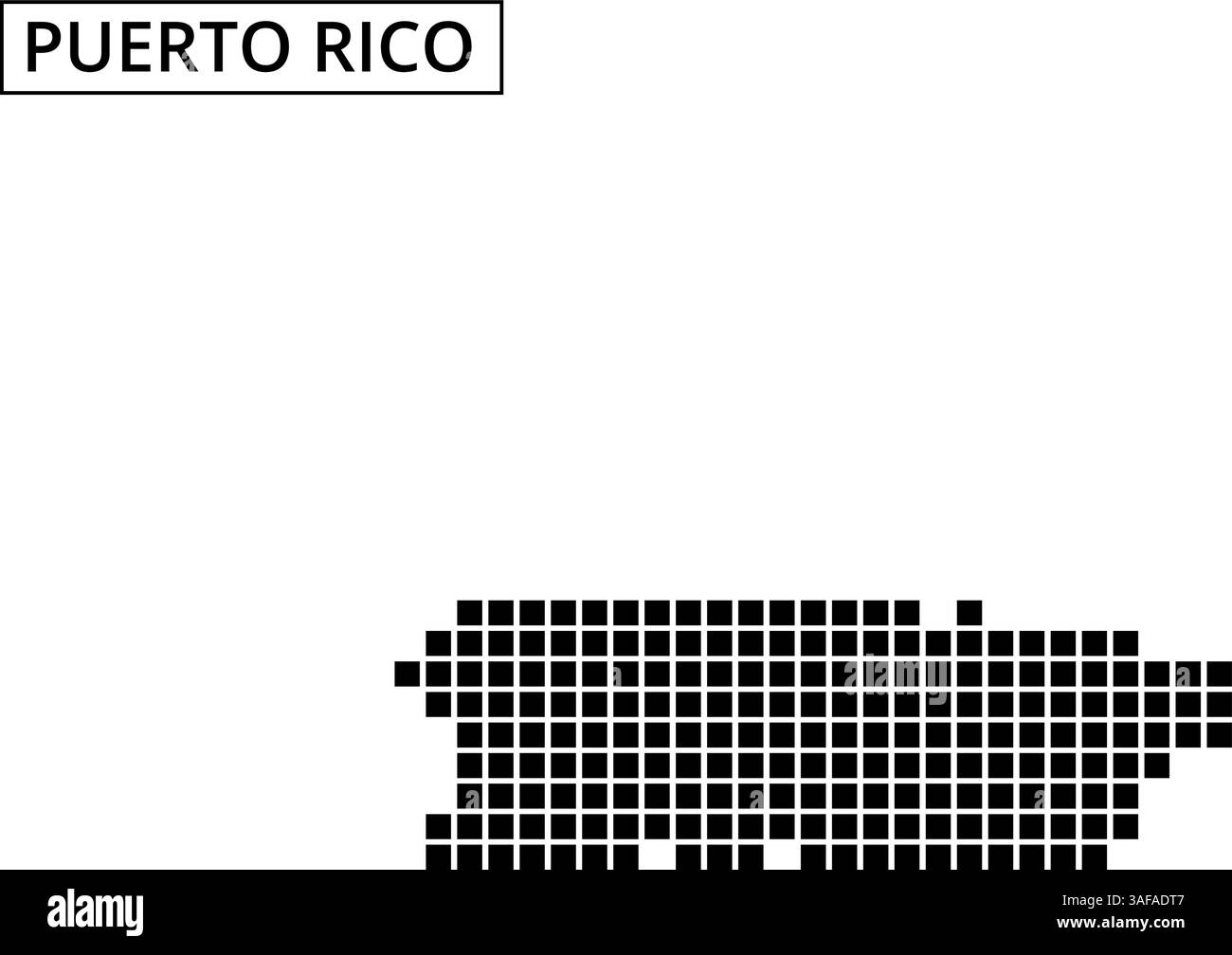 A creative map of Puerto Rico showcased with a dotted pattern and wavy ...