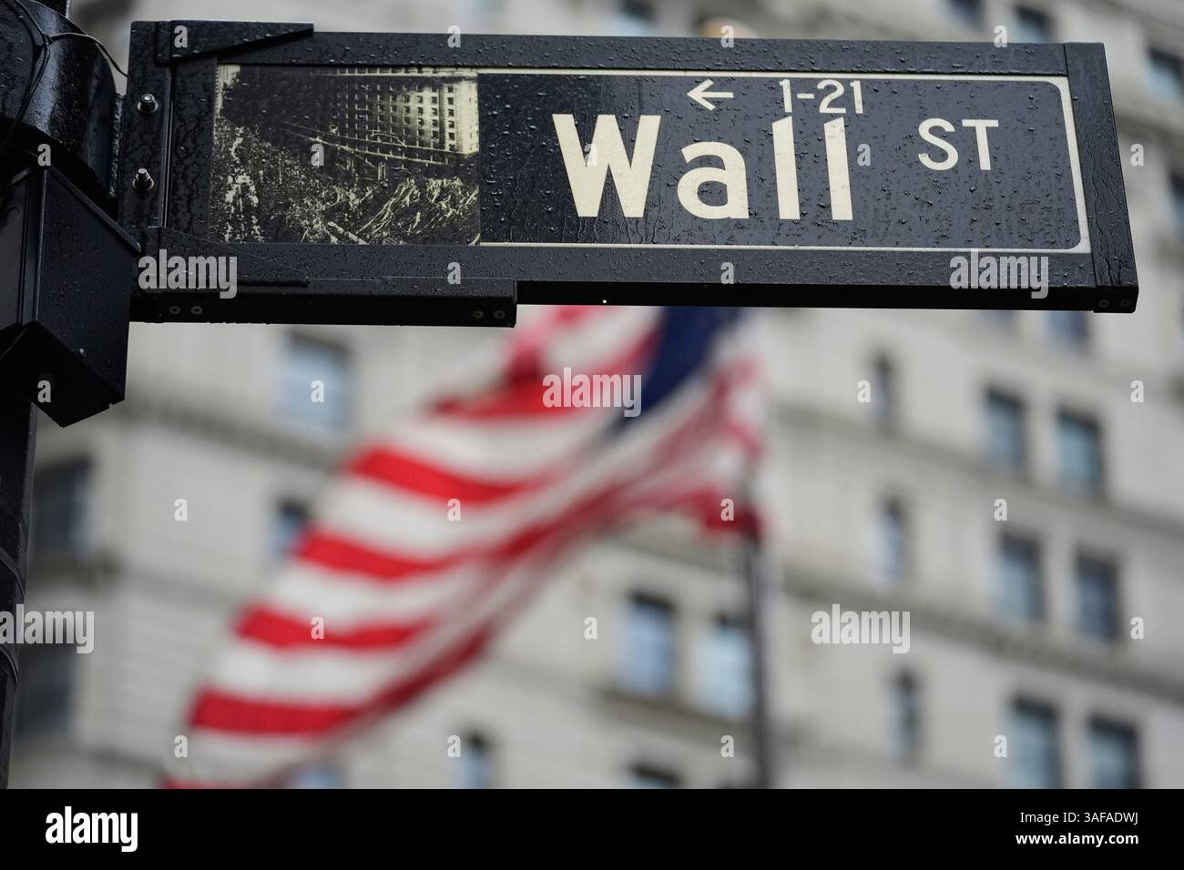 A Wall St. sign is displayed near the New York Stock Exchange in New ...