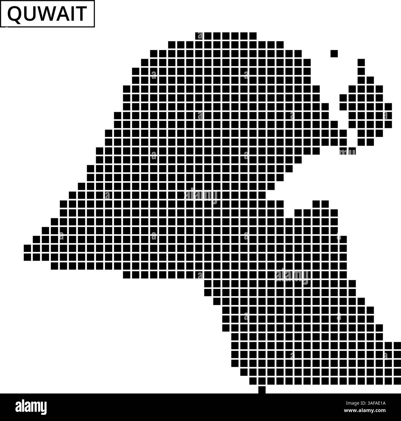 This creative representation features a dotted map of Kuwait ...