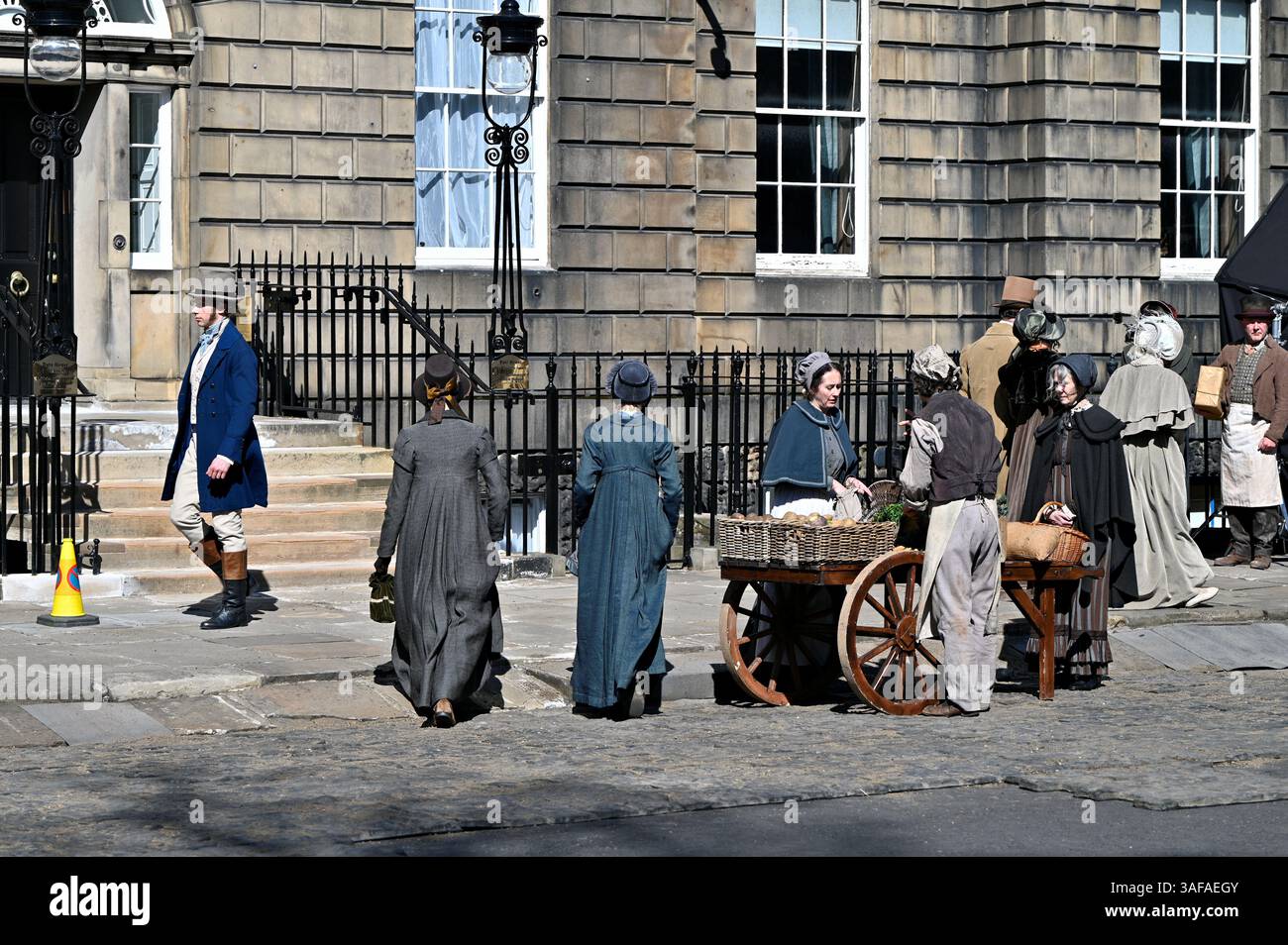 Edinburgh, Scotland, UK. 7th Apr 2025. Filming in a closed off ...