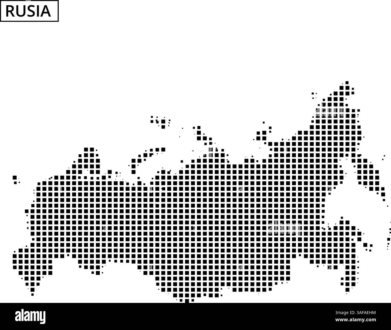 The map highlights Russia's geographical outline with a dotted pattern ...