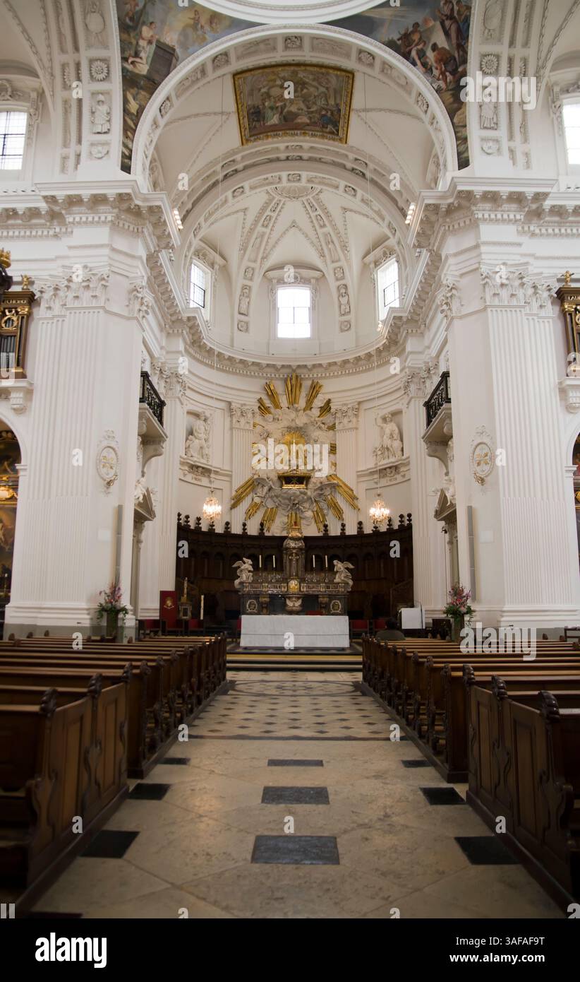 SOLOTHURN, SWITZERLAND - FEBRUARY 22, 2025: Baroque interior of the St ...