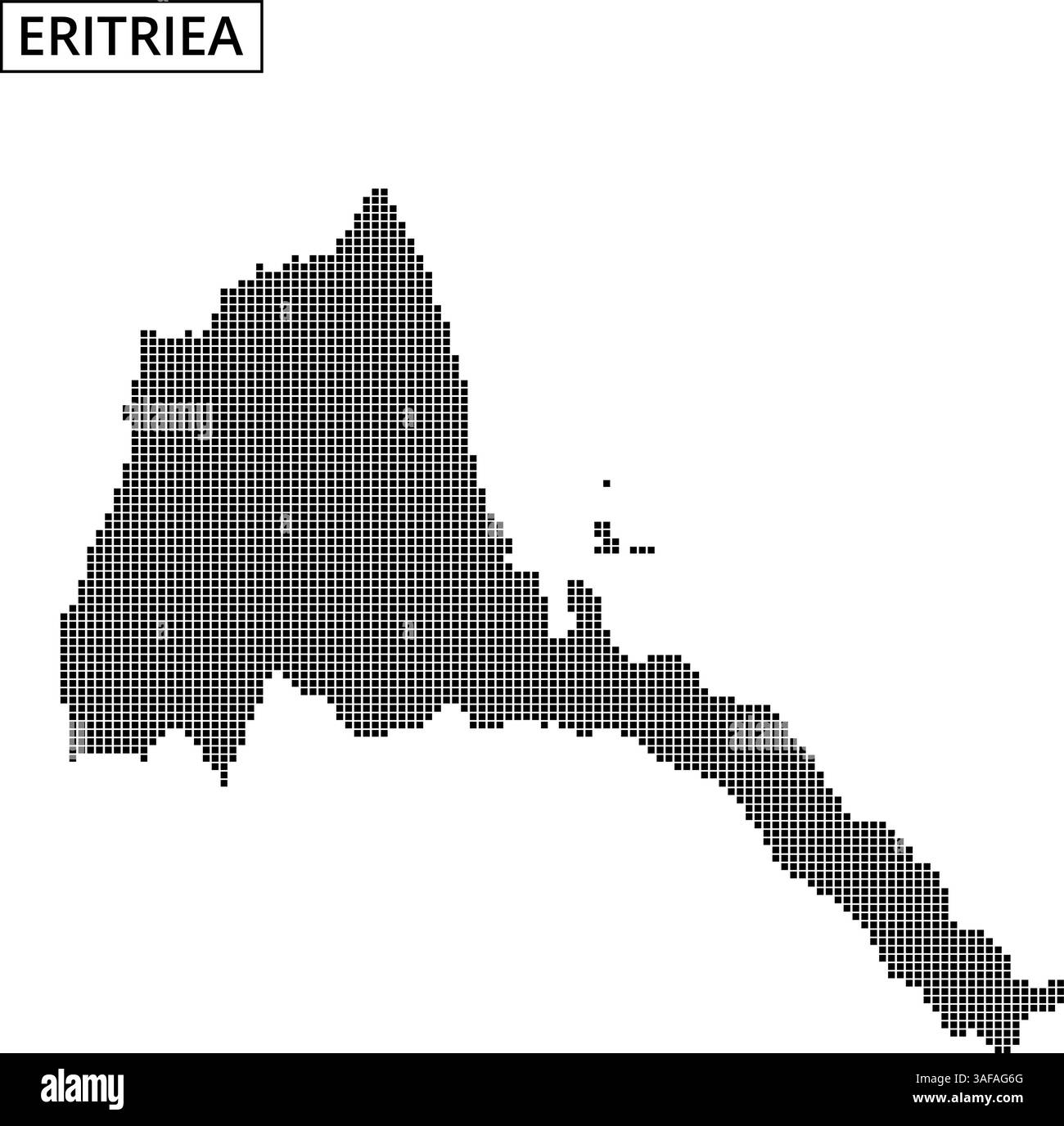 This detailed outline of Eritrea displays its geographic borders and ...