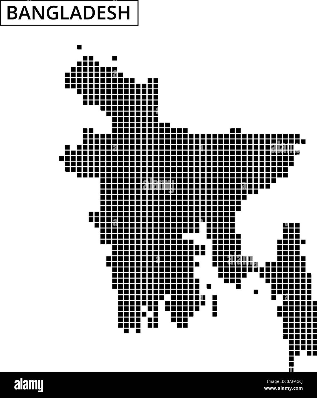 Unique dotted representation highlights the shape of Bangladesh ...