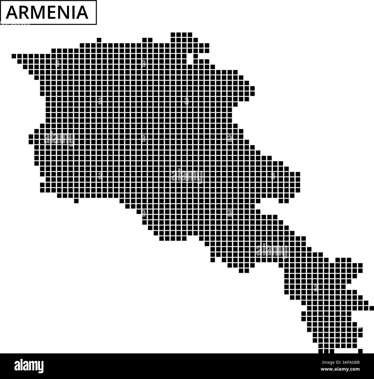 A unique dotted map illustrates Armenia's geographical outline and key ...