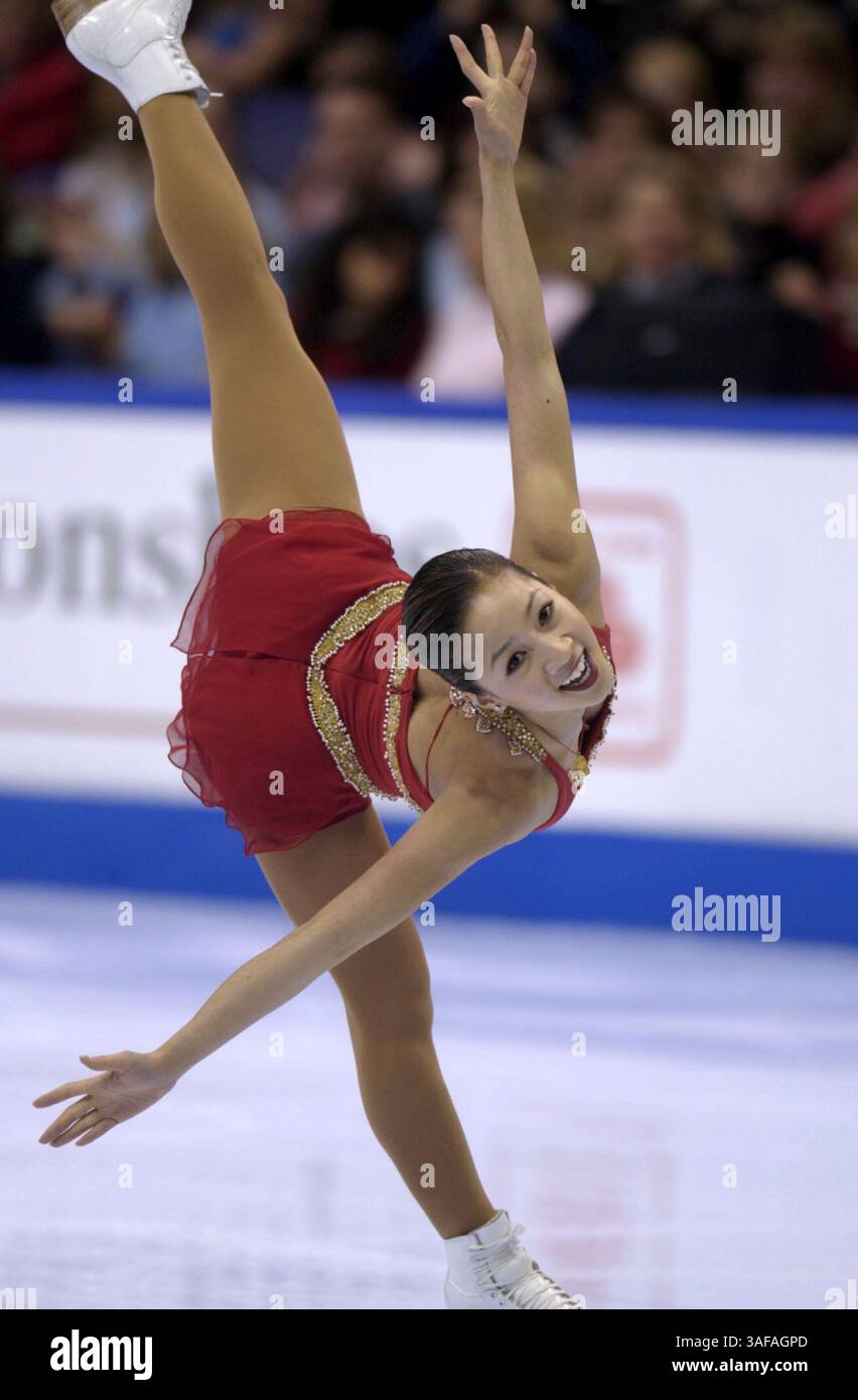 Jan 12, 2002; Los Angeles, USA; Skater MICHELLE KWAN takes 1st place in ...