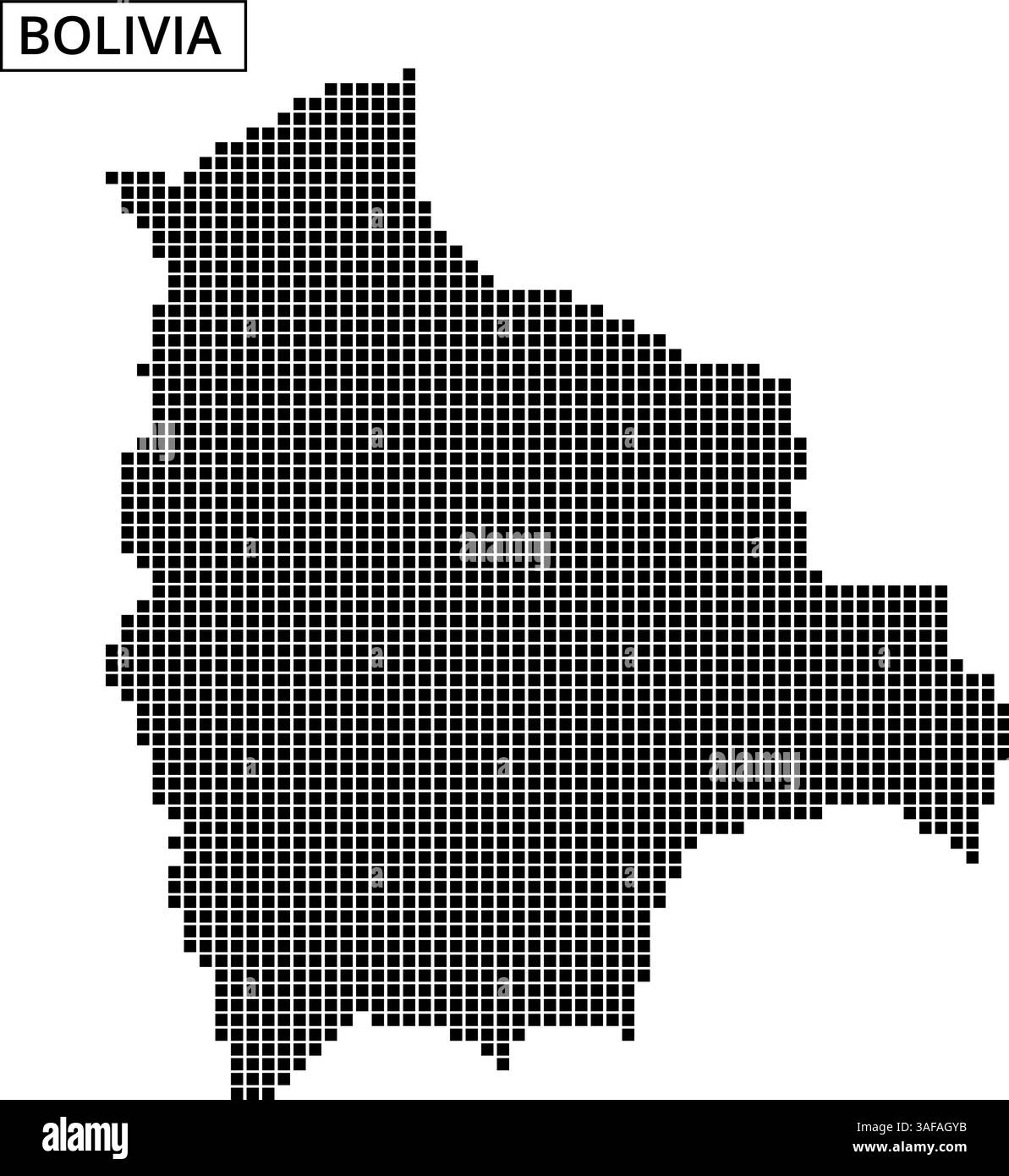 A detailed dotted design illustrating the geographical shape of Bolivia ...