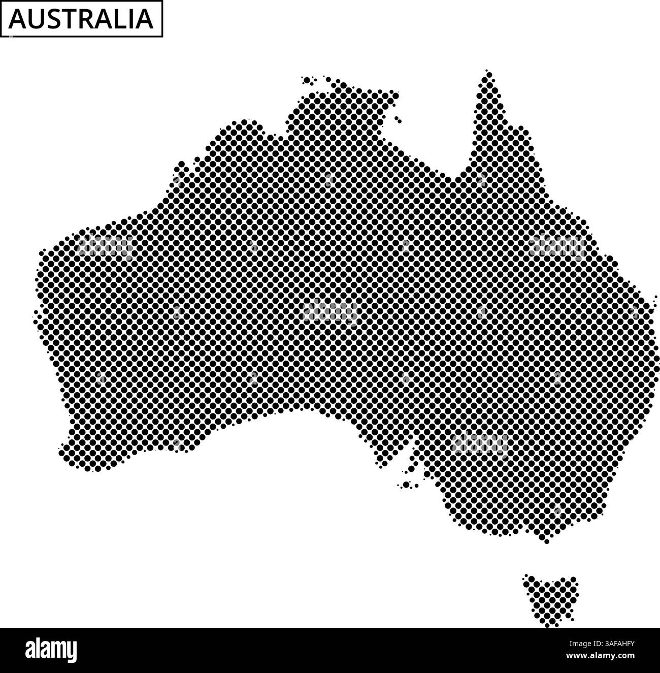 A detailed map of Australia created using dot patterns, highlighting ...