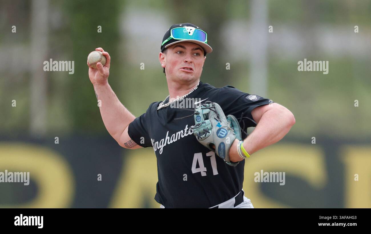 Binghamton infielder Sean Sweeney (41) during an NCAA baseball game ...