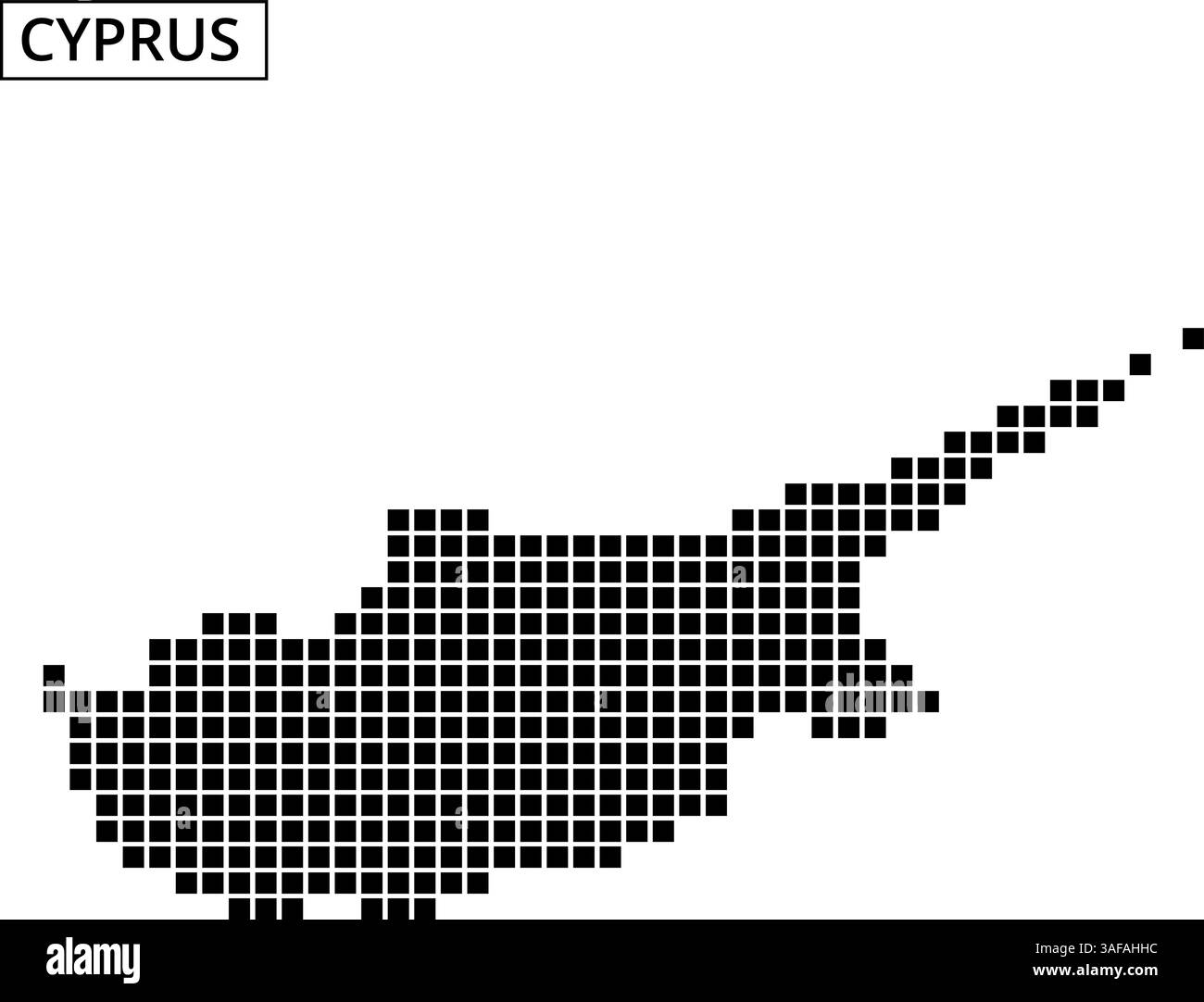 A dotted map of Cyprus is showcased on a white background, emphasizing ...