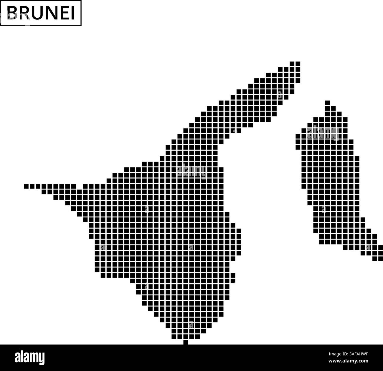 Dot pattern map of Brunei highlighting its geographic shape and ...