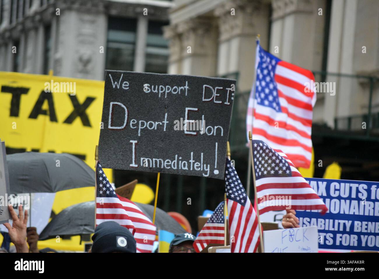 Hands Off rally against the Trump Administration and Elon Musk's DOGE ...