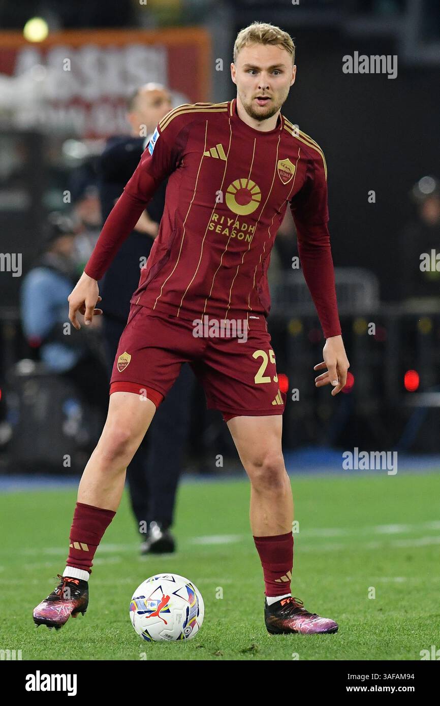 Rome, Lazio. 06th Apr, 2025. Victor Nelsson of AS Roma during the Serie ...
