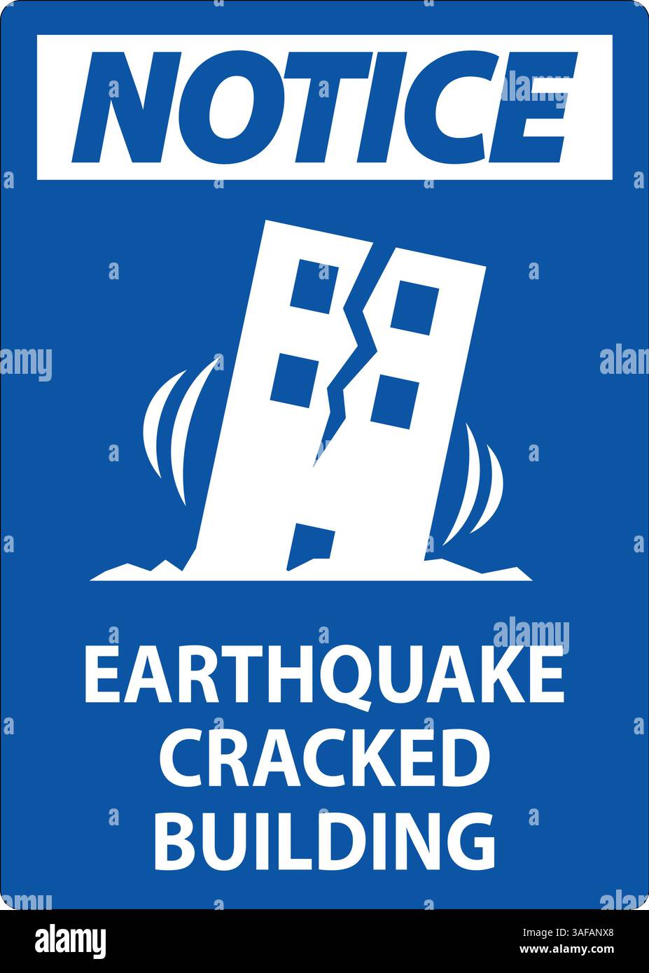Earthquake Notice Sign with Cracked Building Stock Vector Image & Art ...