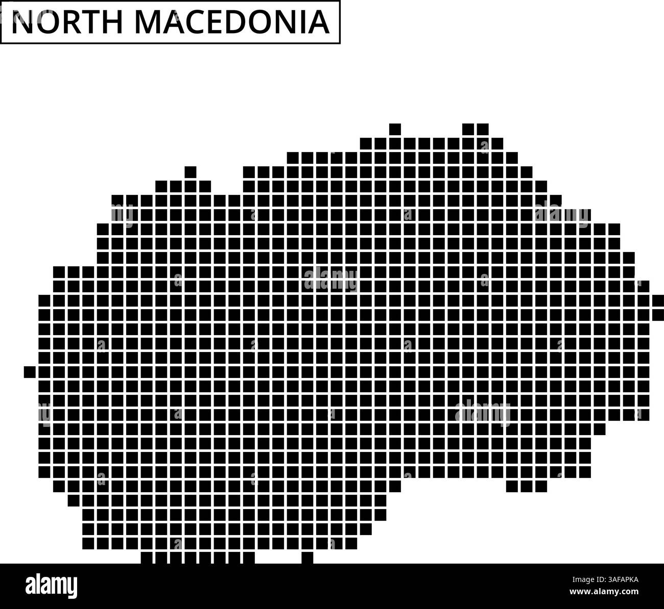 Detailed representation of North Macedonia showcasing its shape and ...