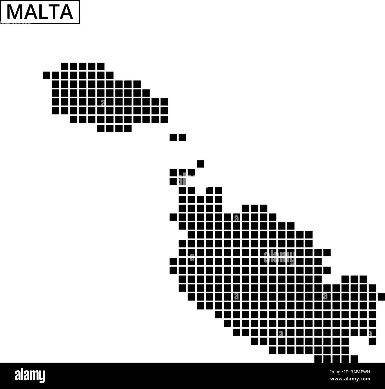 Detailed representation of Malta's outline using a dotted texture ...