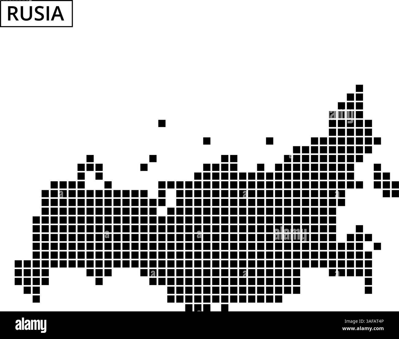 The map highlights Russia's geographical outline with a dotted pattern ...