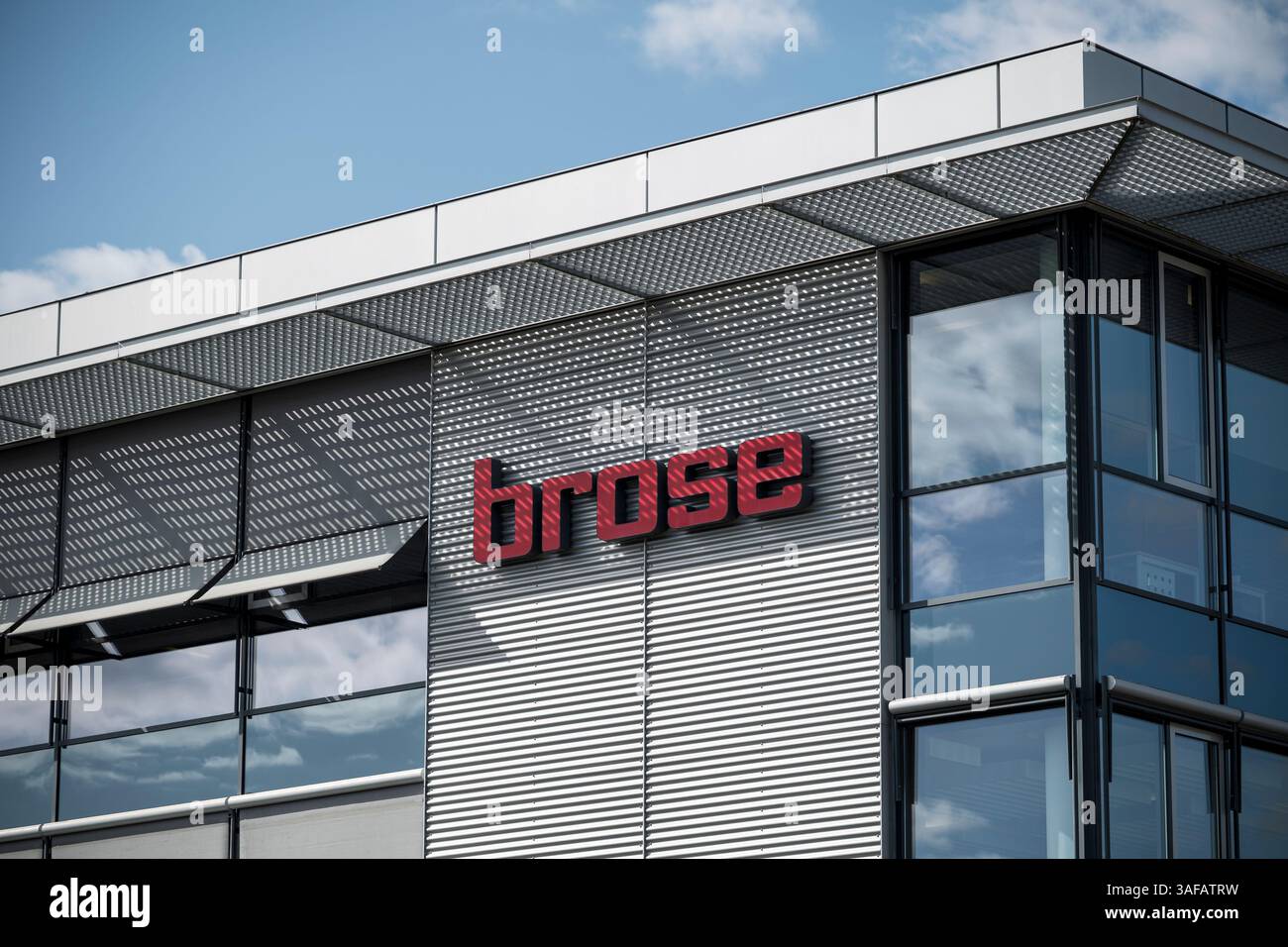 Coburg, Germany. 07th Apr, 2025. The Brose logo can be seen on a Brose ...