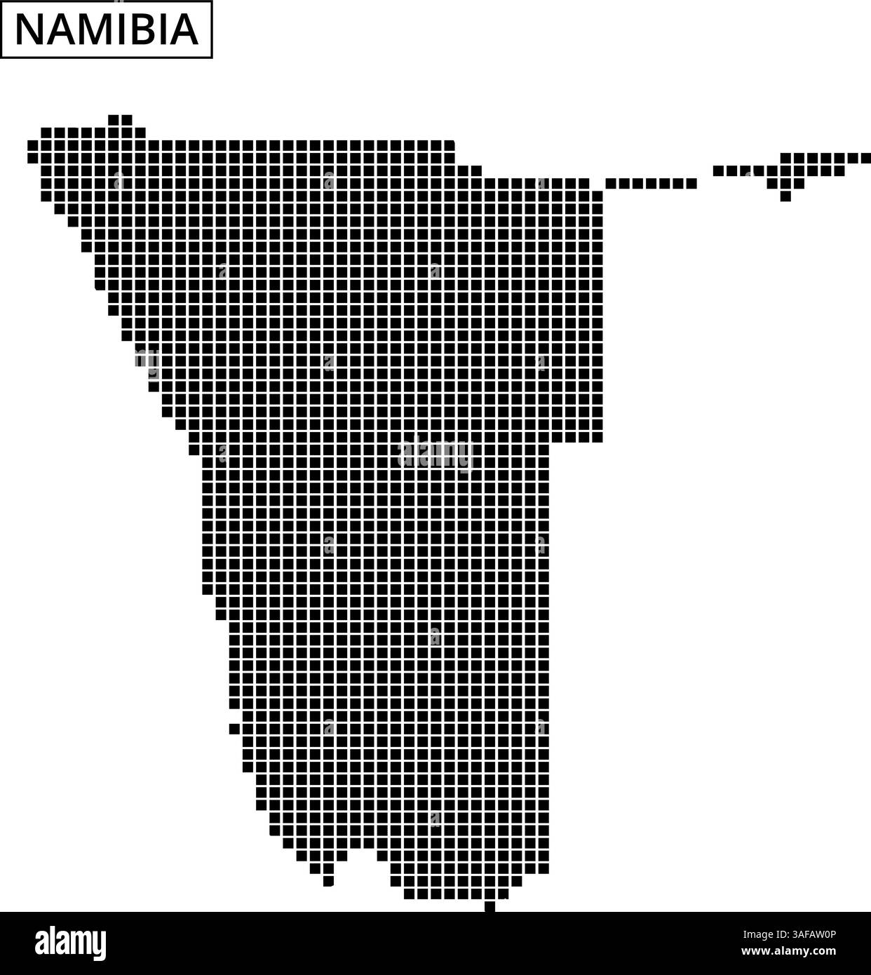 Artistic depiction of Namibia using a dot pattern to outline the ...