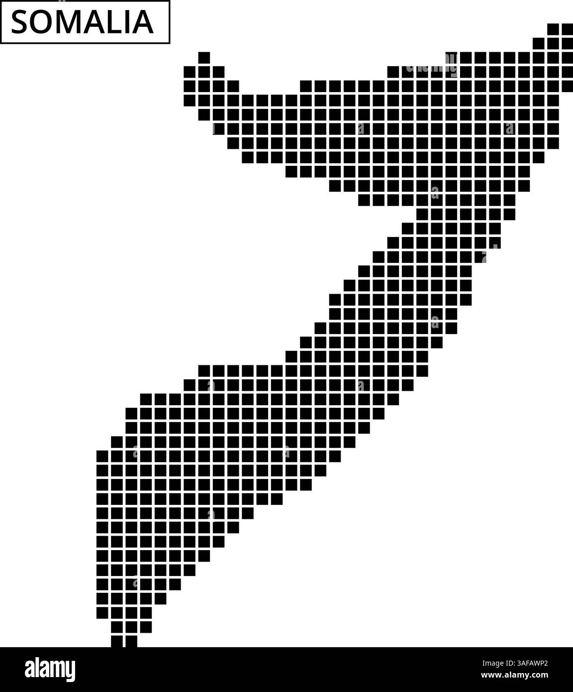 The map of Somalia features a dotted outline, highlighting its ...