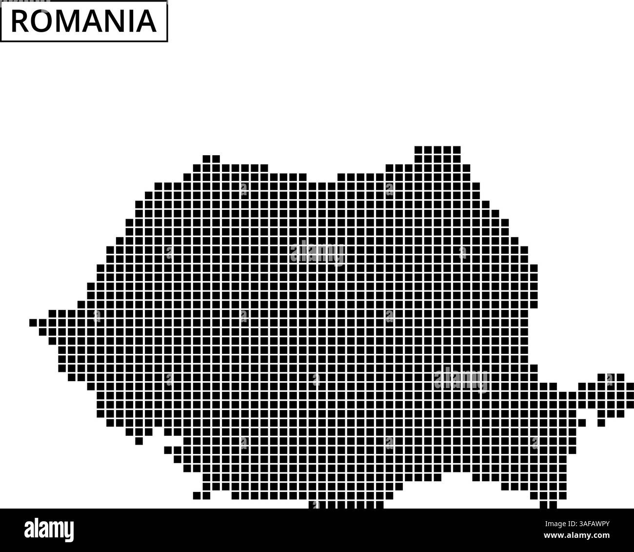 A unique dotted representation of Romania showcases the country’s ...