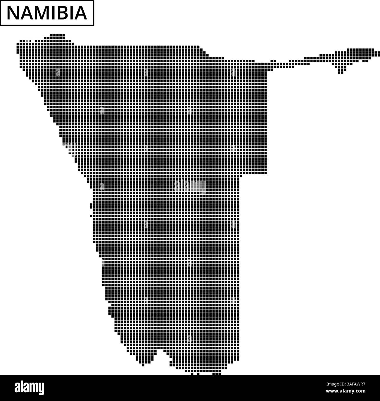 Artistic depiction of Namibia using a dot pattern to outline the ...