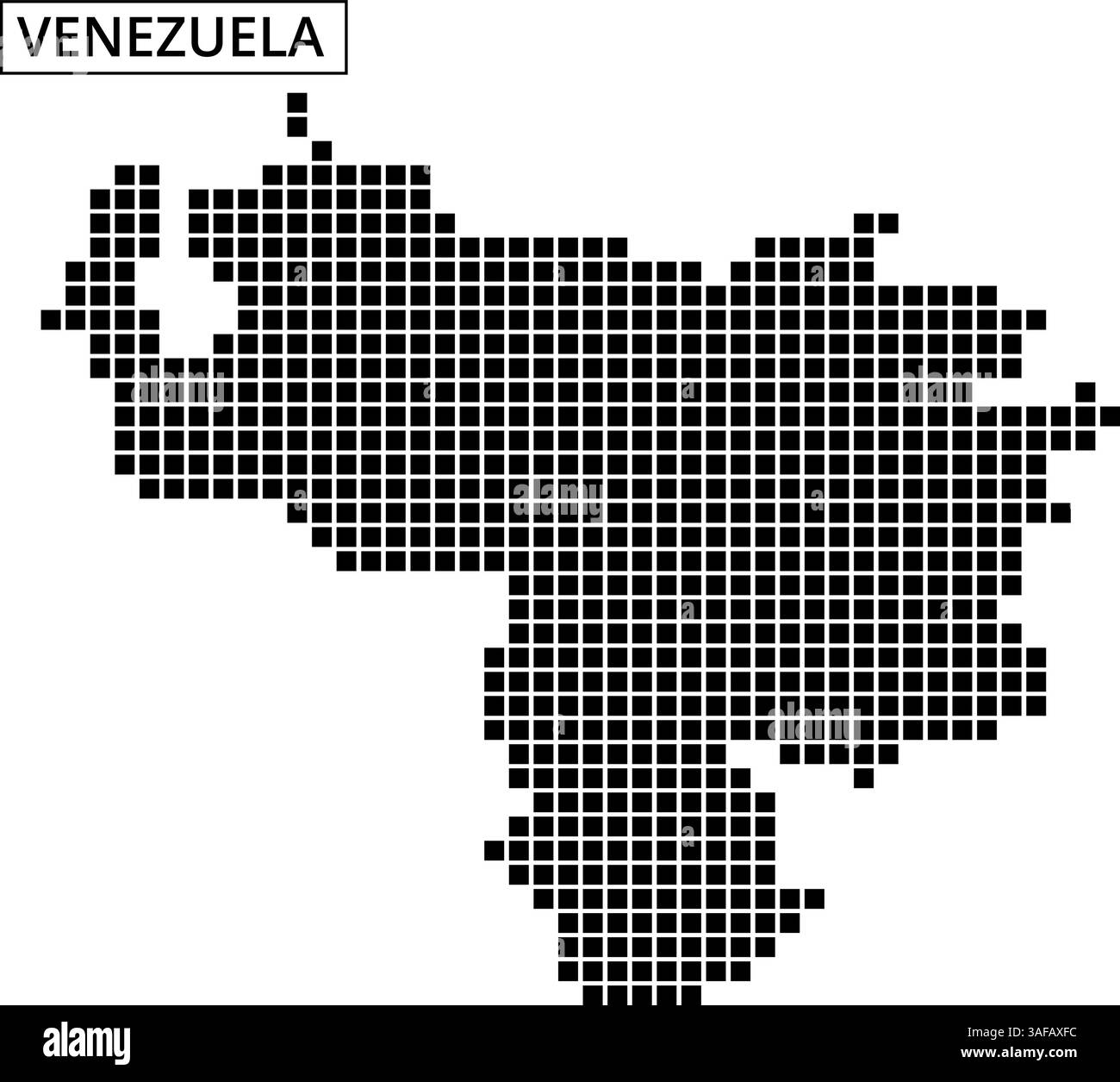 A detailed map outline of Venezuela created with a dotted design ...
