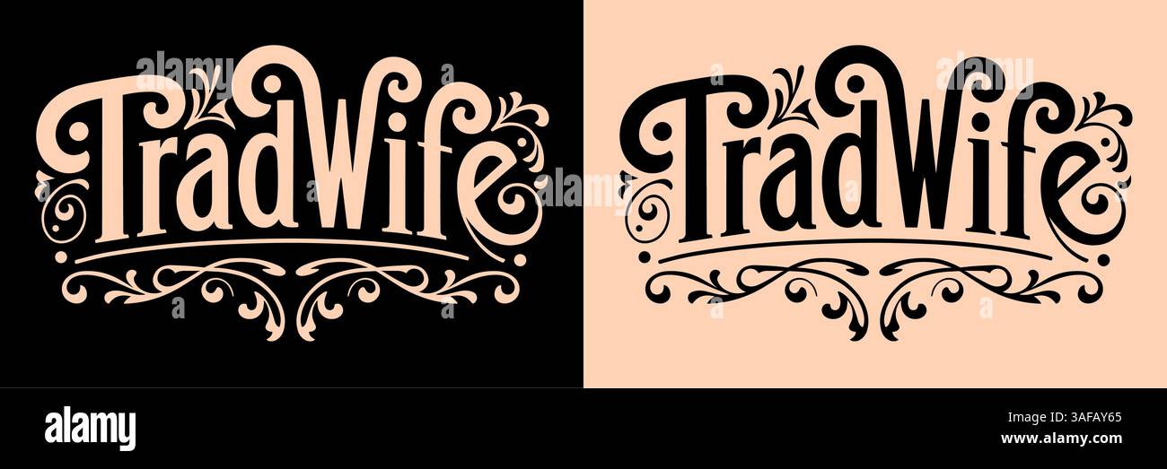 Tradwife lettering trad wife movement vintage retro aesthetic ...