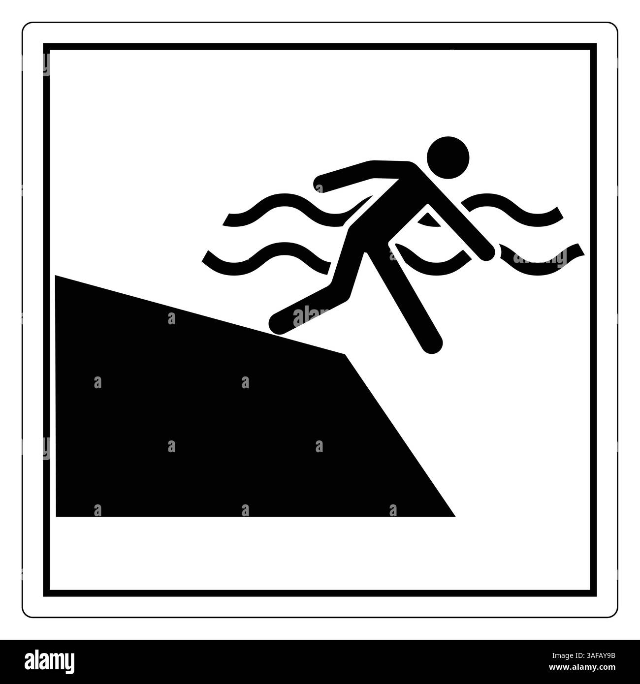 Caution Sign Depicting Danger of Slipping on Wet Surface with Icon of ...