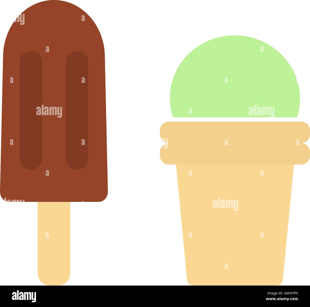 Chocolate Ice Cream Bar and Pistachio Cone Dessert. Icon Logo or World Ice Cream Day element ...