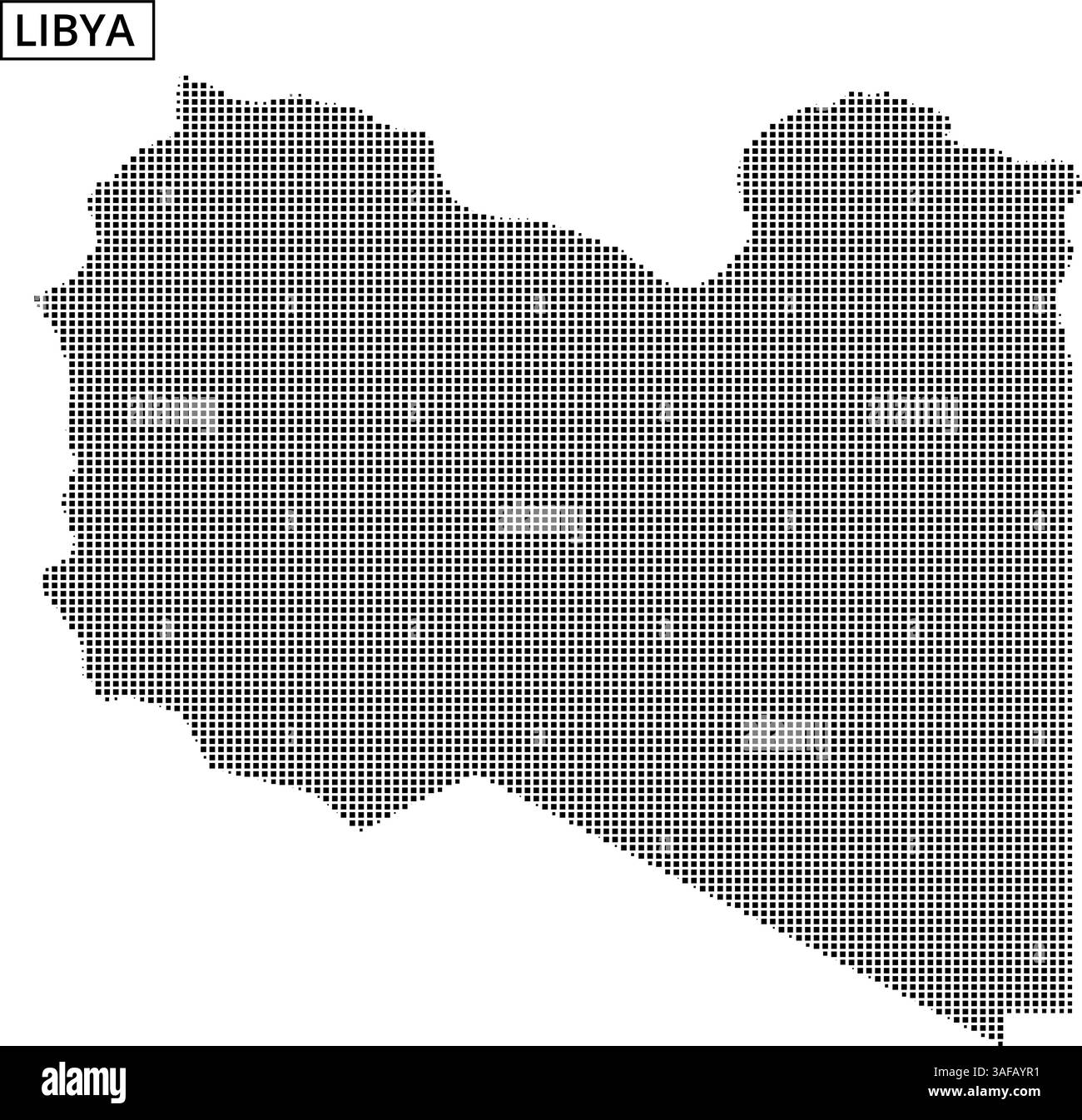 A detailed map outlining the geographical features of Libya ...