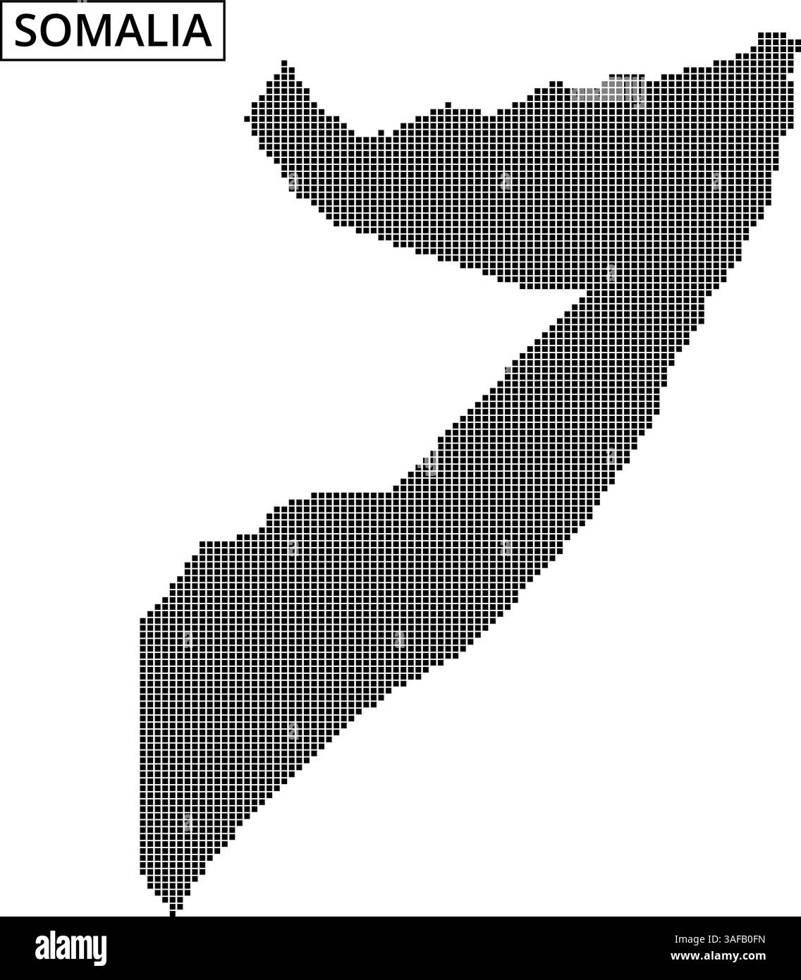 The map of Somalia features a dotted outline, highlighting its ...