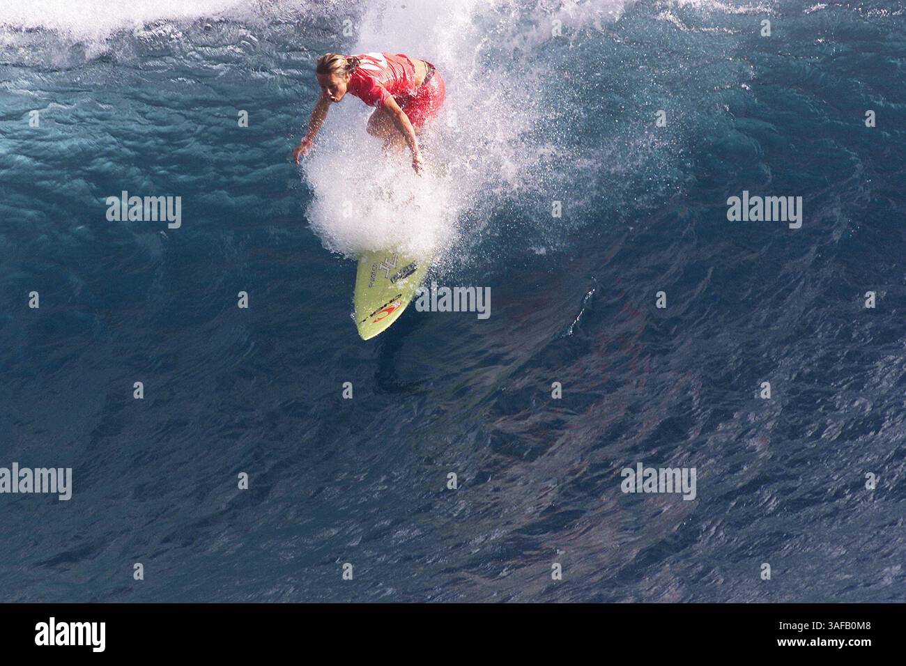 May 13, 2001; Teahupoo, Tahiti; Surfer ROCHELLE BALLARD (HI) finished ...