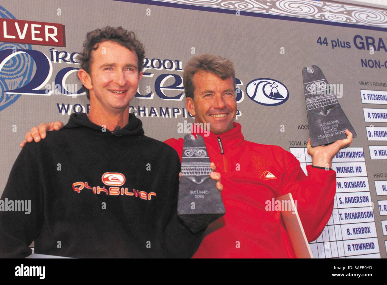 Sep 06, 2001; Bundoran, Donegal, IRELAND; Surfers GARY ELKERTON and ...
