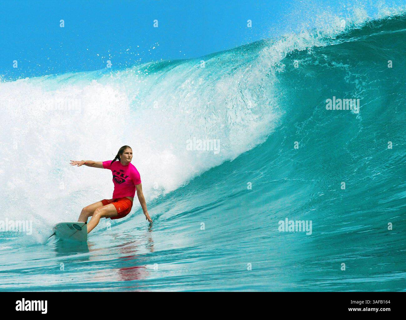 May 02, 2002; Tavarua Island, FIJI; Surfer MELANIE REDMAN the Roxy Pro ...