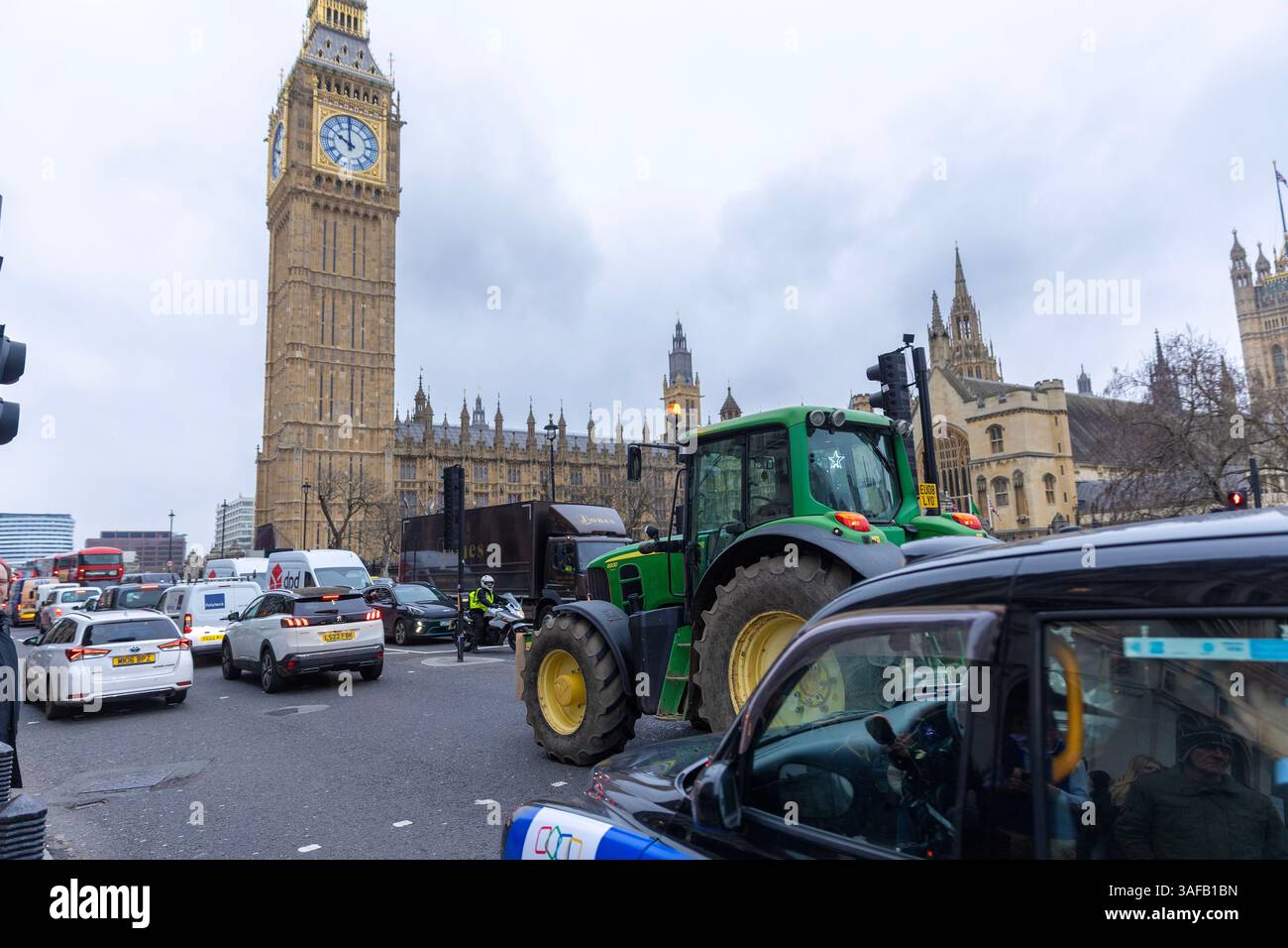Tractors descend on Westminster in central London for an “RIP British ...