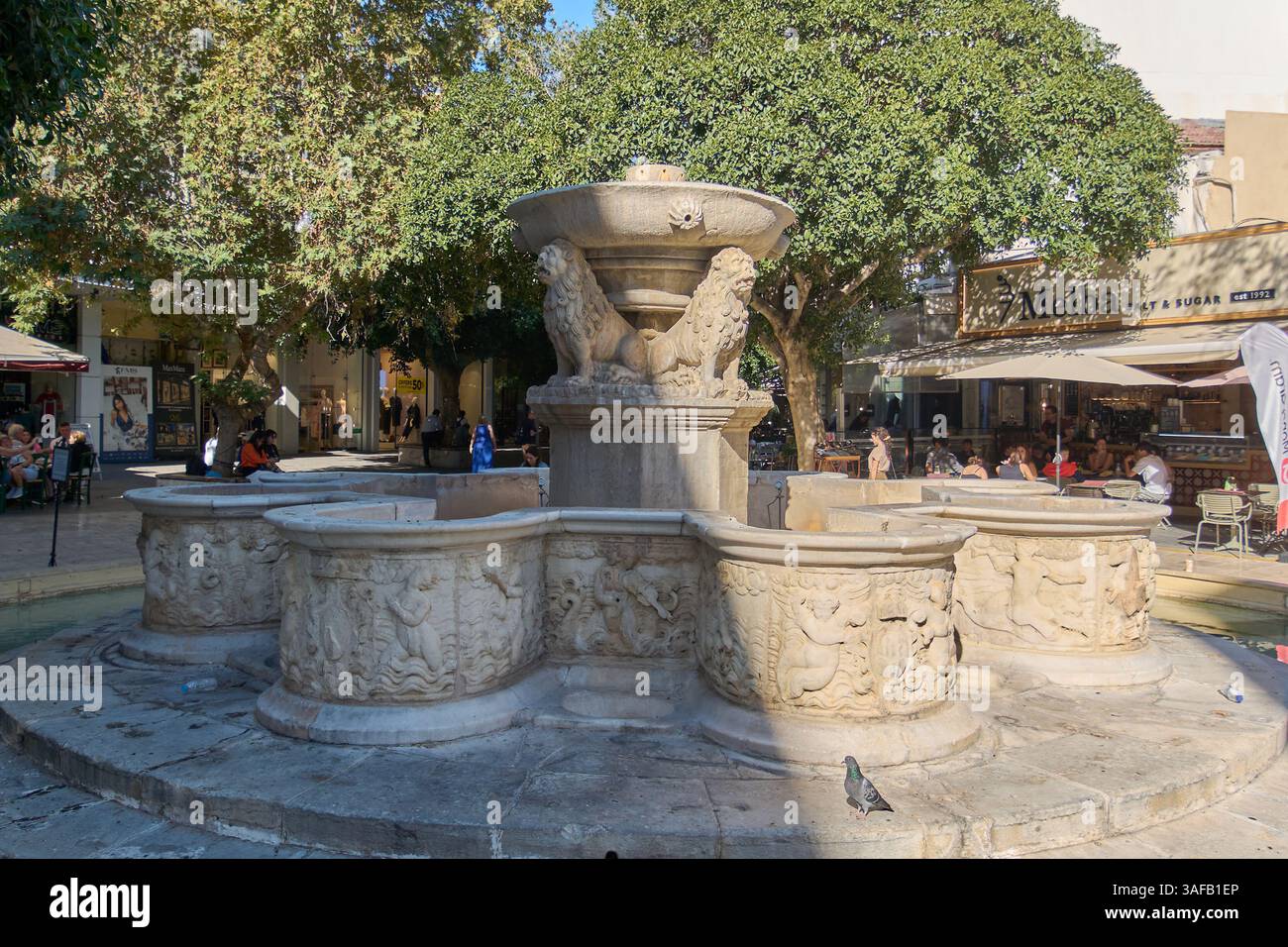 Crete.Greece - april 07, 2025: Ornate Renaissance-era fountain adorned ...