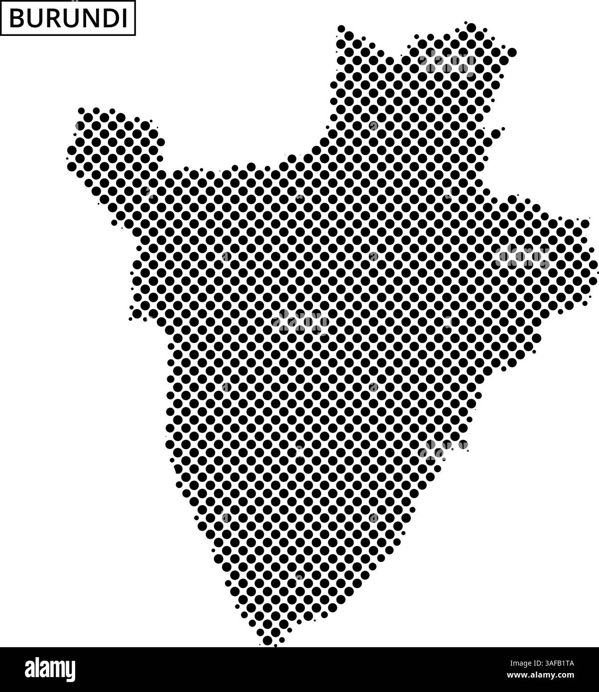 A creative depiction of Burundi's outline in a striking dot pattern ...