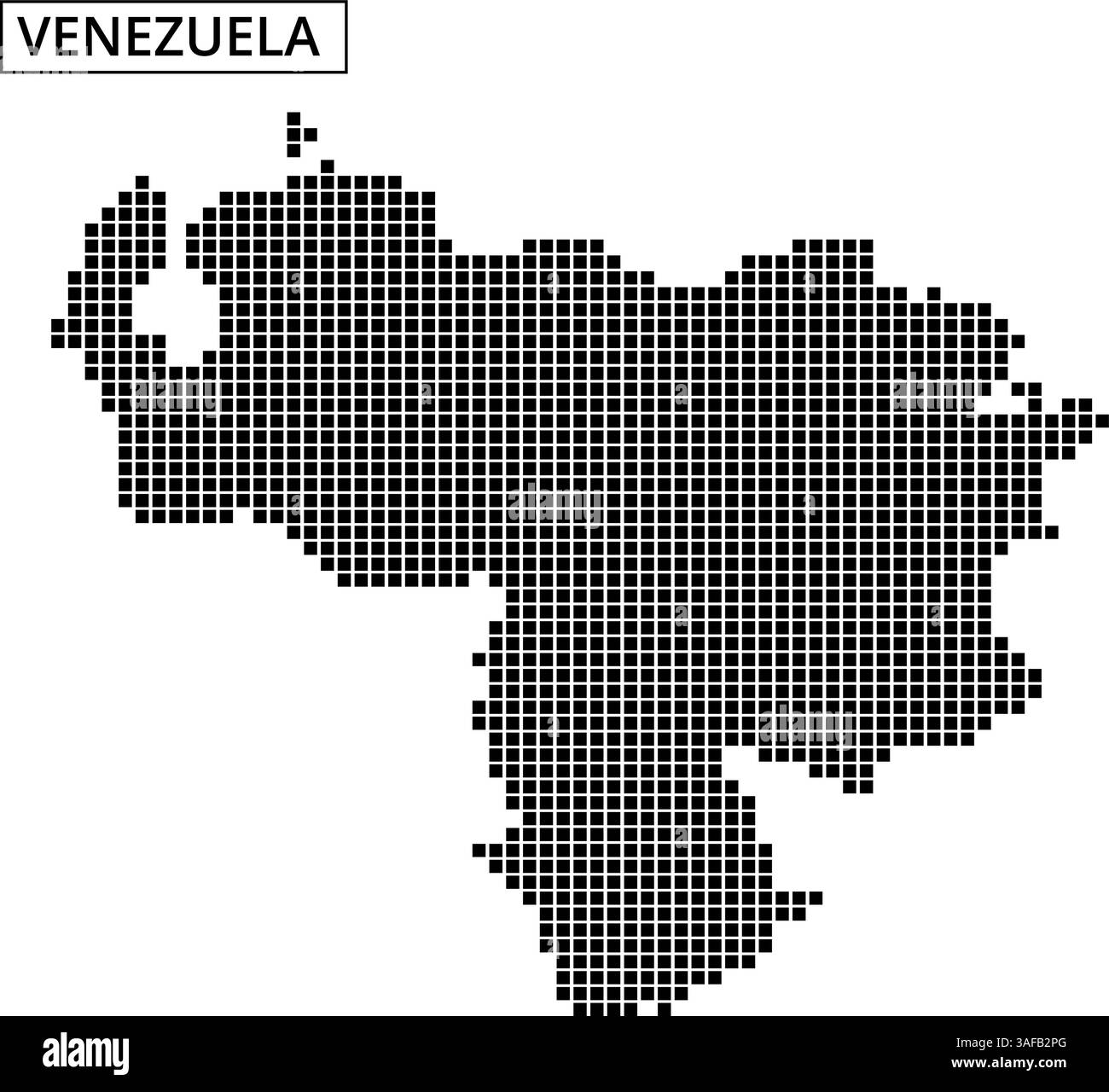 A detailed map outline of Venezuela created with a dotted design ...