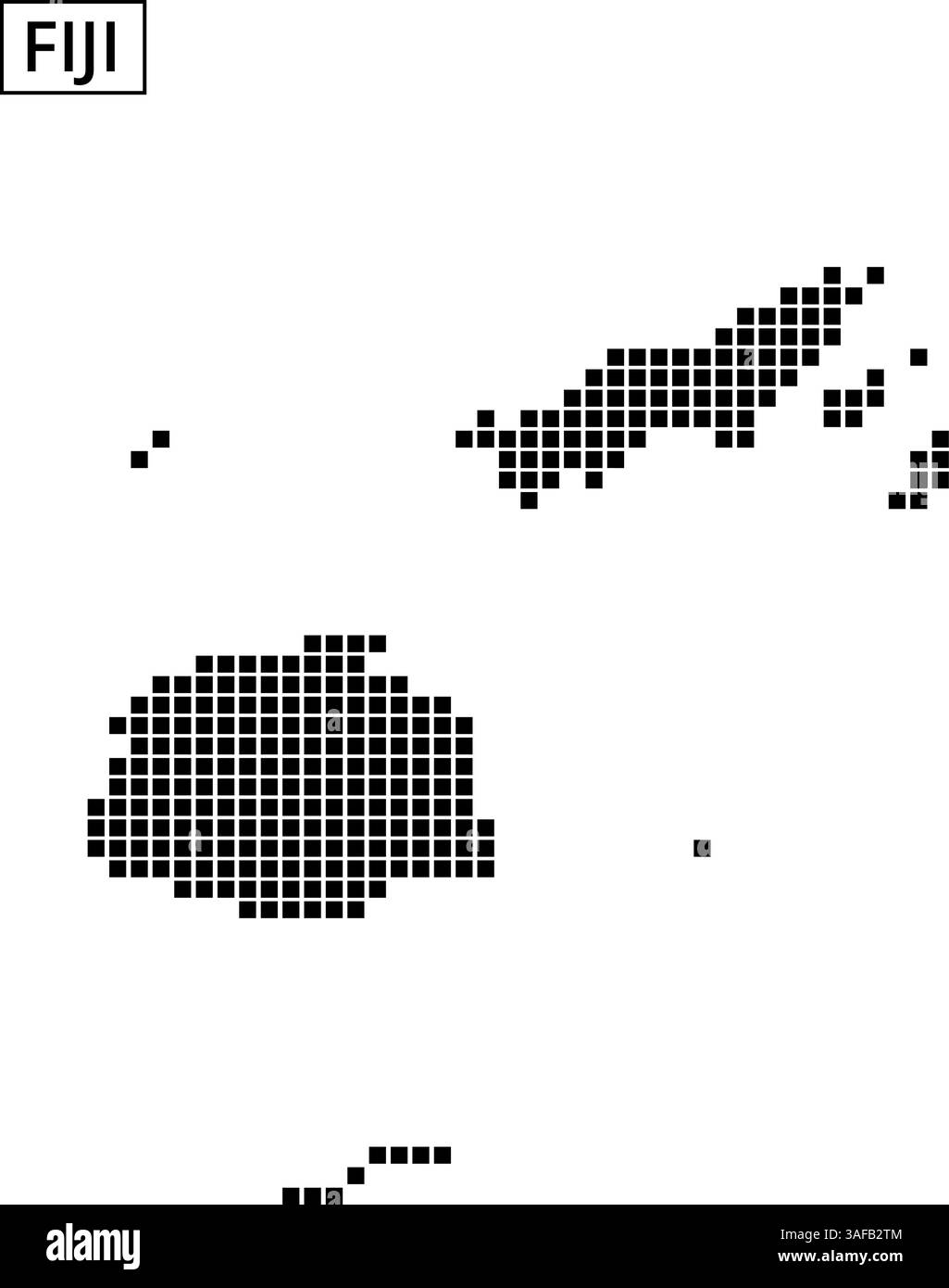 Detailed representation of Fiji highlighting its islands and ...