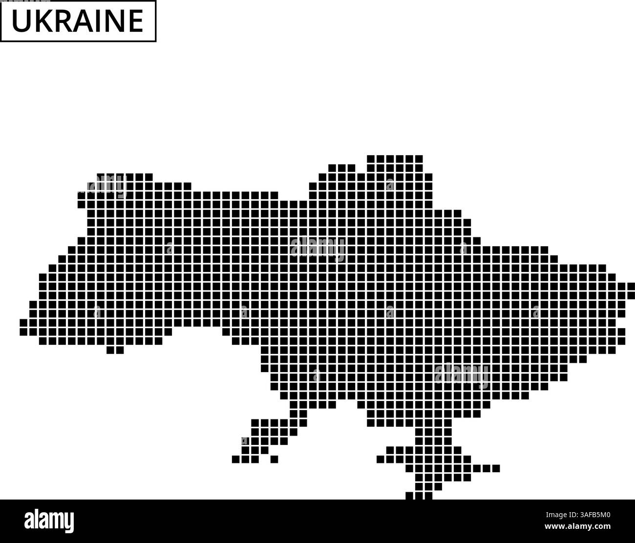 An outline of Ukraine filled with a dot pattern, emphasizing the ...