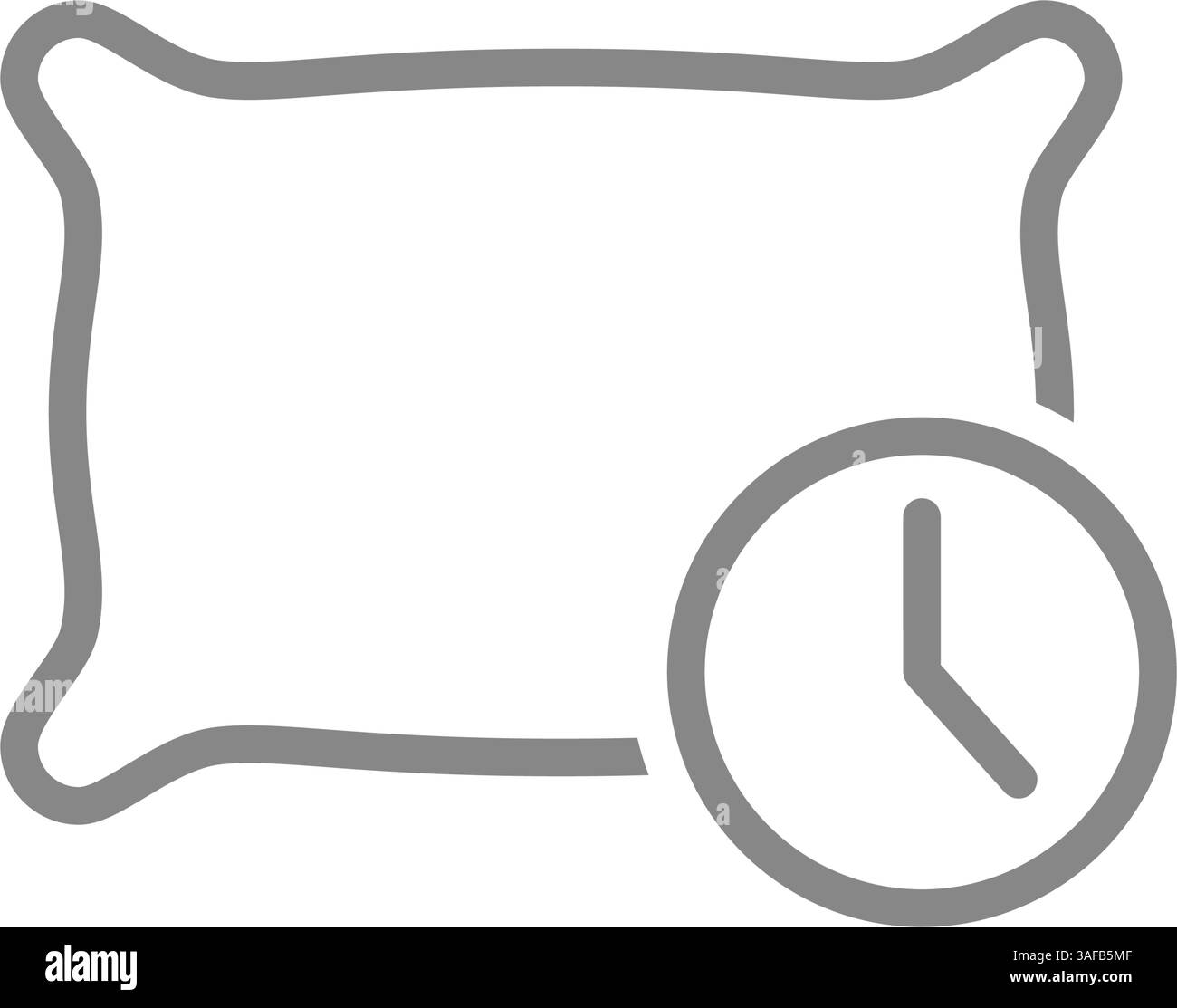 Pillow with a clock line icon. Planning a sleep schedule symbol. Vector ...